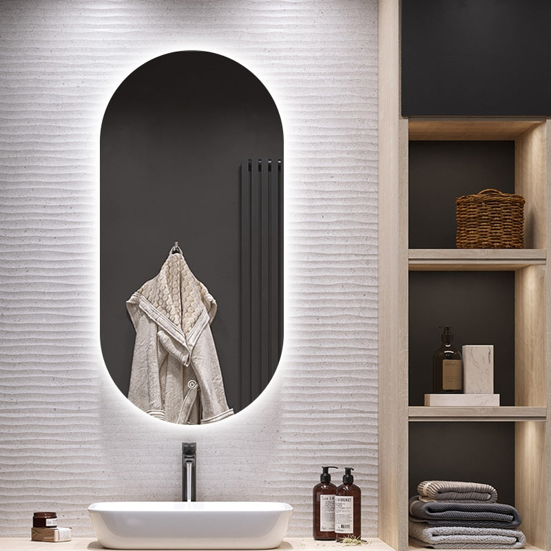Oval LED Mirror 130cm x 70cm Frameless Backlit Defogger Dimmable ...